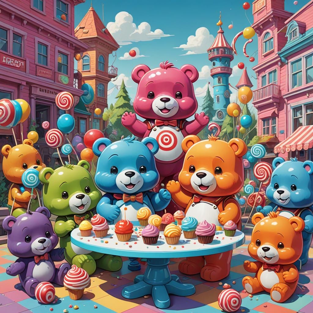 Care Bears And Donuts - Colorful Care Bears in a Whimsical ...