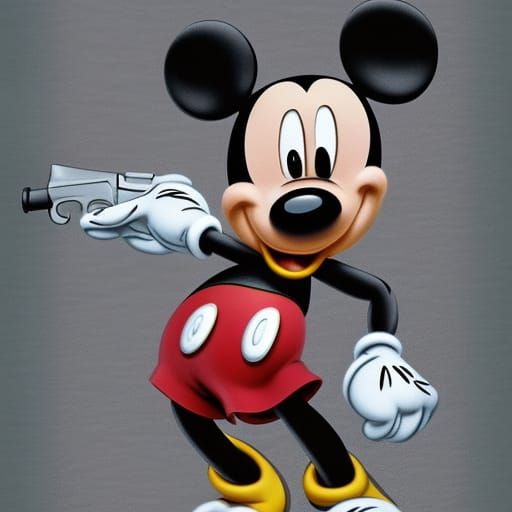 mickey mouse with guns - AI Generated Artwork - NightCafe Creator
