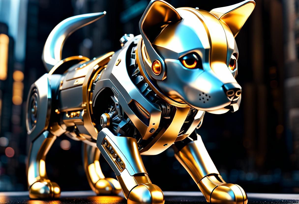 Cyborg dog - AI Generated Artwork - NightCafe Creator