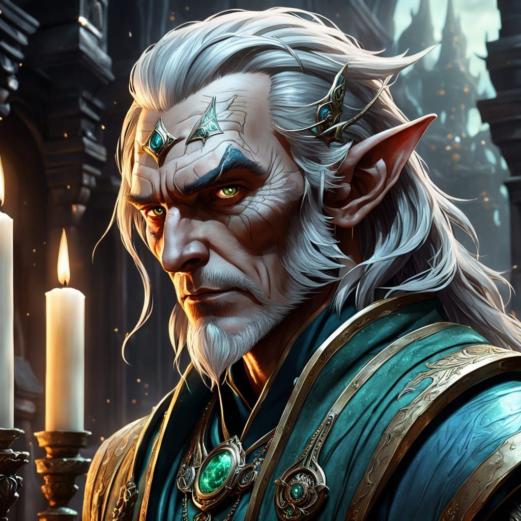 Ethereal Wizard Stands Vigilant in Eldergrove Magi... - AI Art