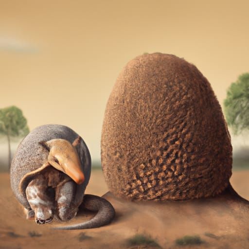 Pangolin with a termite mound surreal photorealism pastel digital art ...