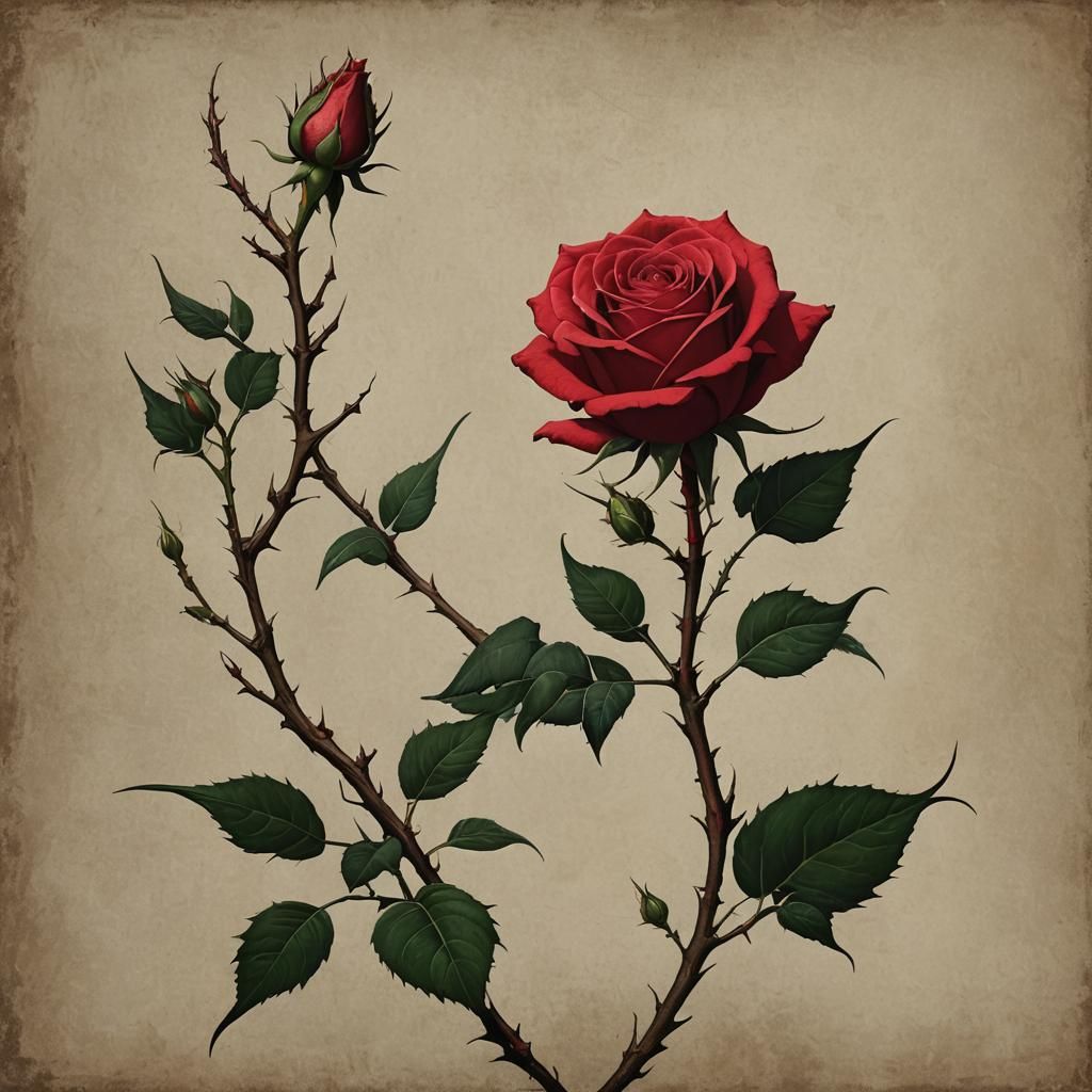 Thorny Roses - AI Generated Artwork - NightCafe Creator
