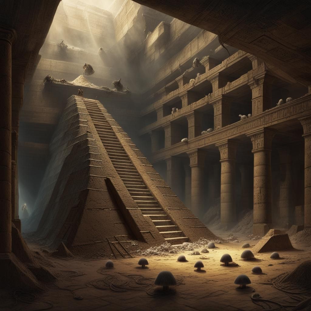 Underground Egyptian Pyramid - AI Generated Artwork - NightCafe Creator