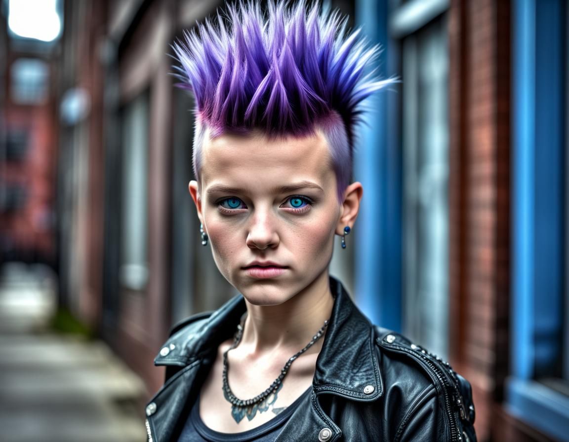 Punk girl with a mohawk. - AI Generated Artwork - NightCafe Creator