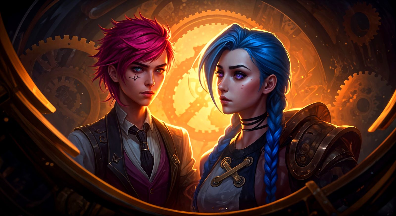 Jinx & Vi - Ethereal Fantasy Jinx & Vi in Mechanical Realm