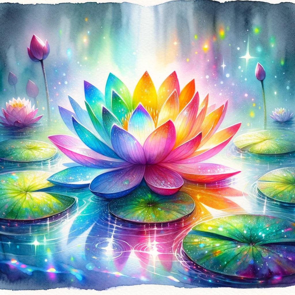 Rainbow Lotus - AI Generated Artwork - NightCafe Creator