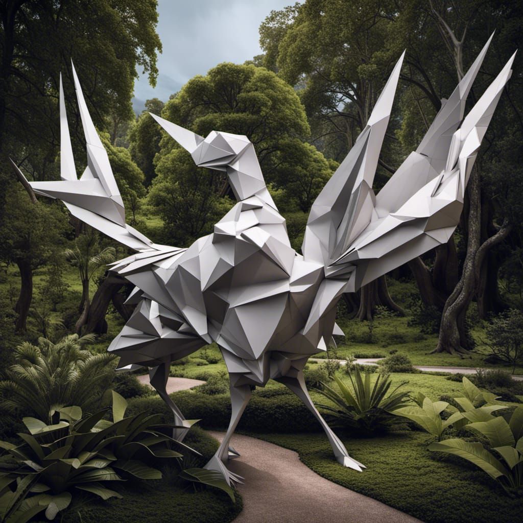 Origami Phoenix - AI Generated Artwork - NightCafe Creator