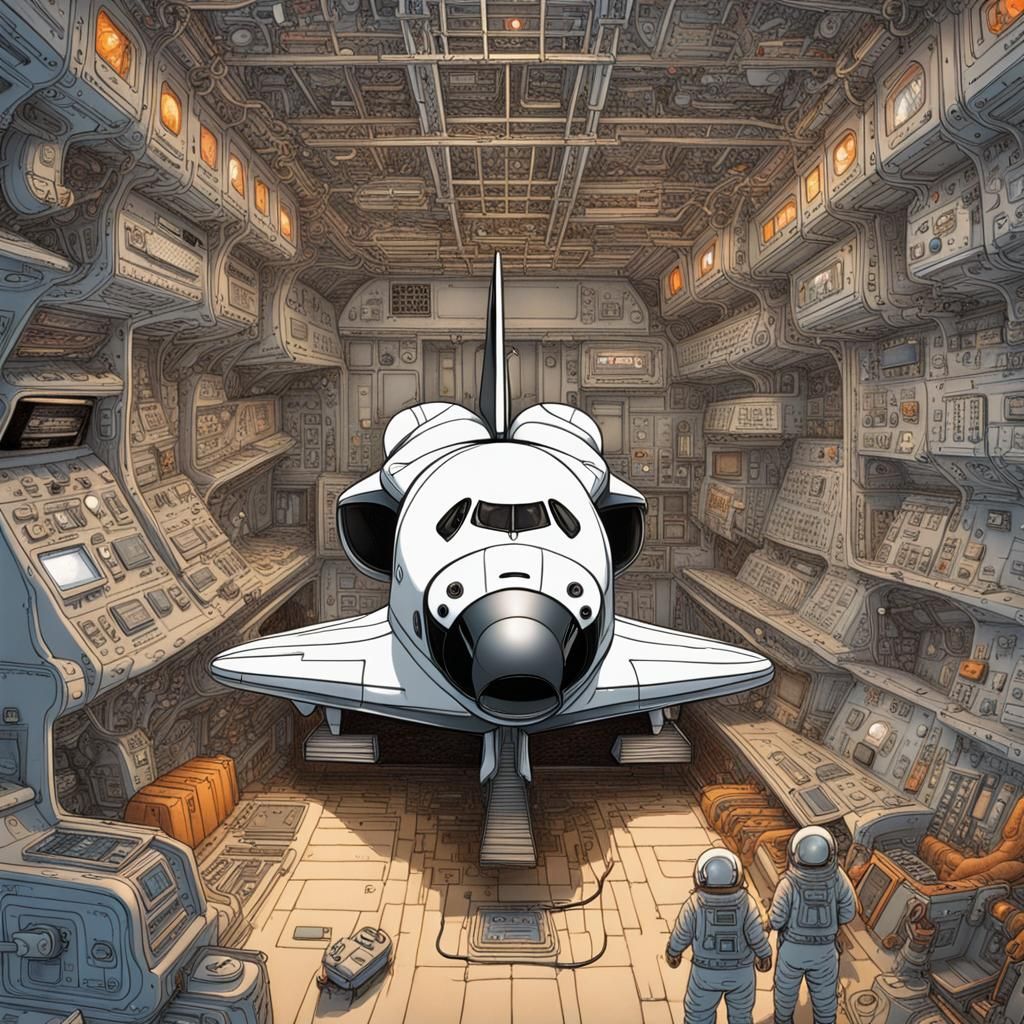 Mouse commands the space shuttle. extremely intricate - AI Generated ...