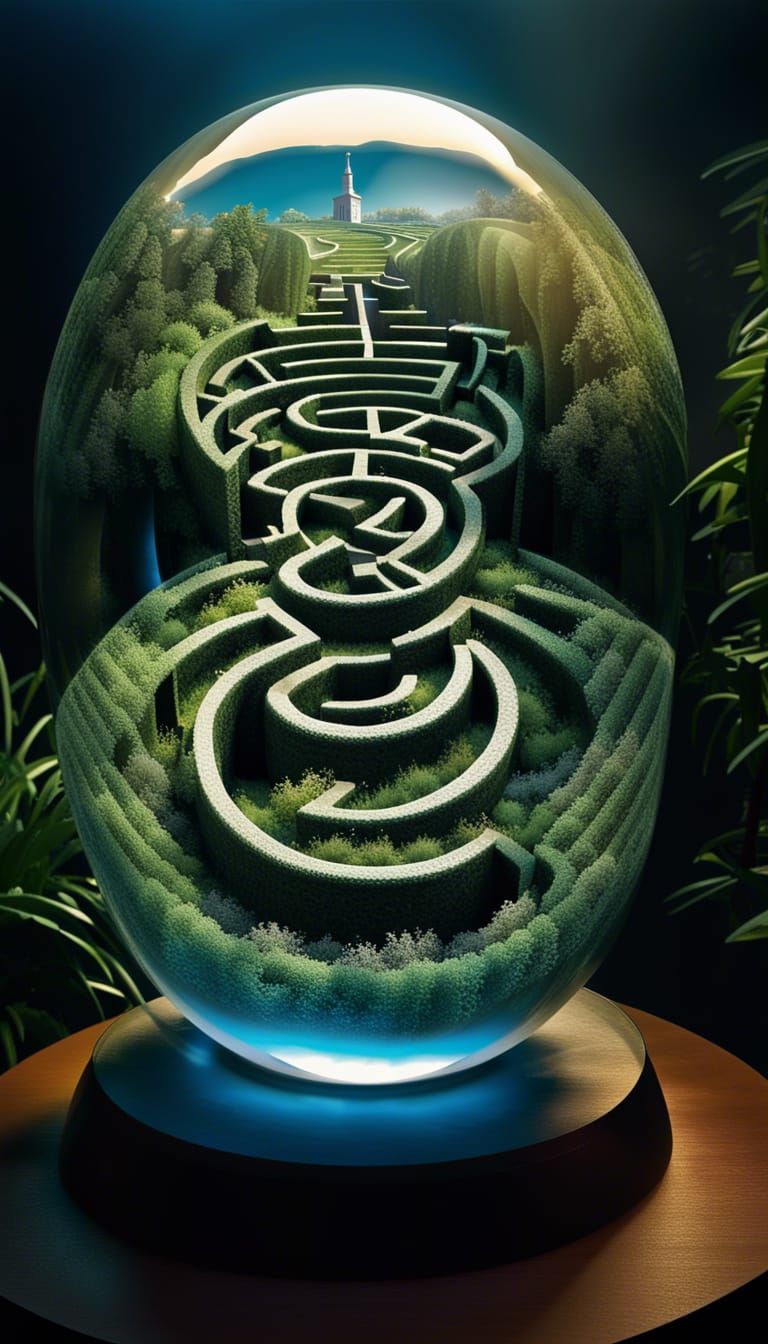 Maze in a Bottle - AI Generated Artwork - NightCafe Creator
