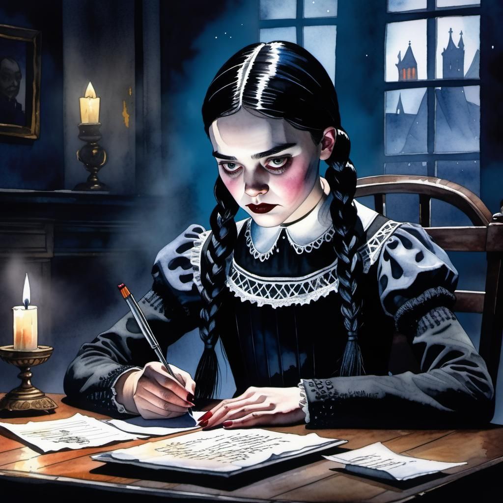 Wednesday Addams - AI Generated Artwork - NightCafe Creator