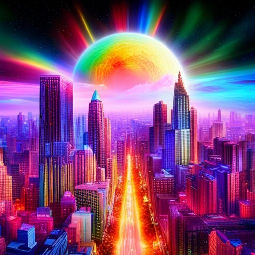 Cosmic City - AI Generated Artwork - NightCafe Creator