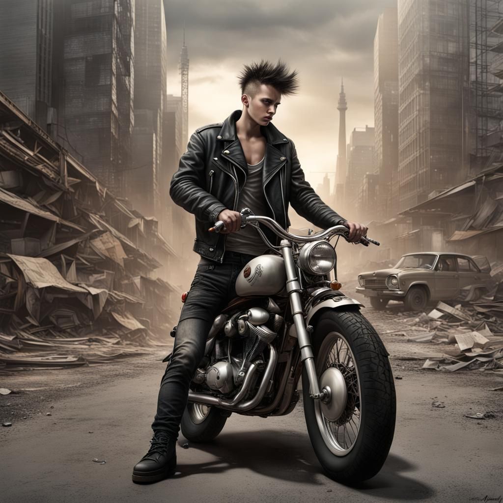 Post-Apocalypse Punk 240127B - AI Generated Artwork - NightCafe Creator