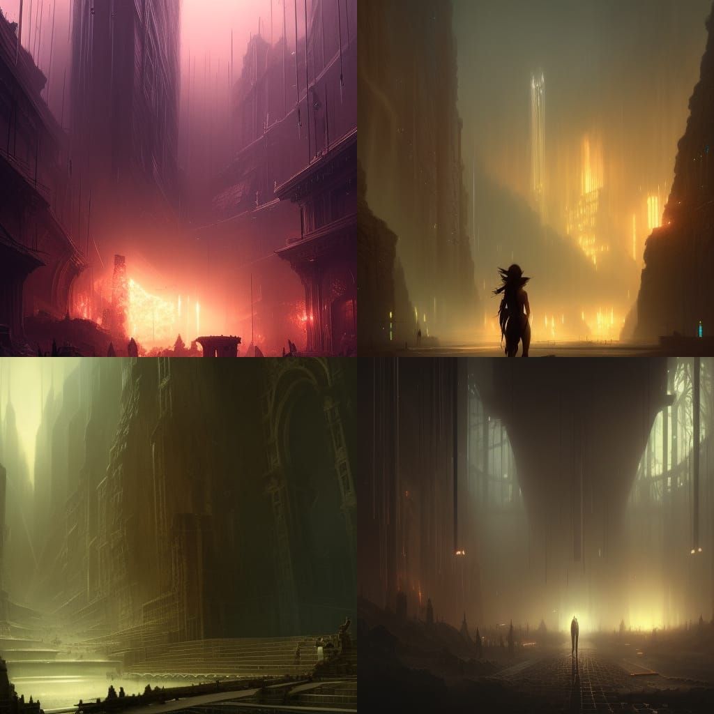 Dystopian hell/paradise - AI Generated Artwork - NightCafe Creator