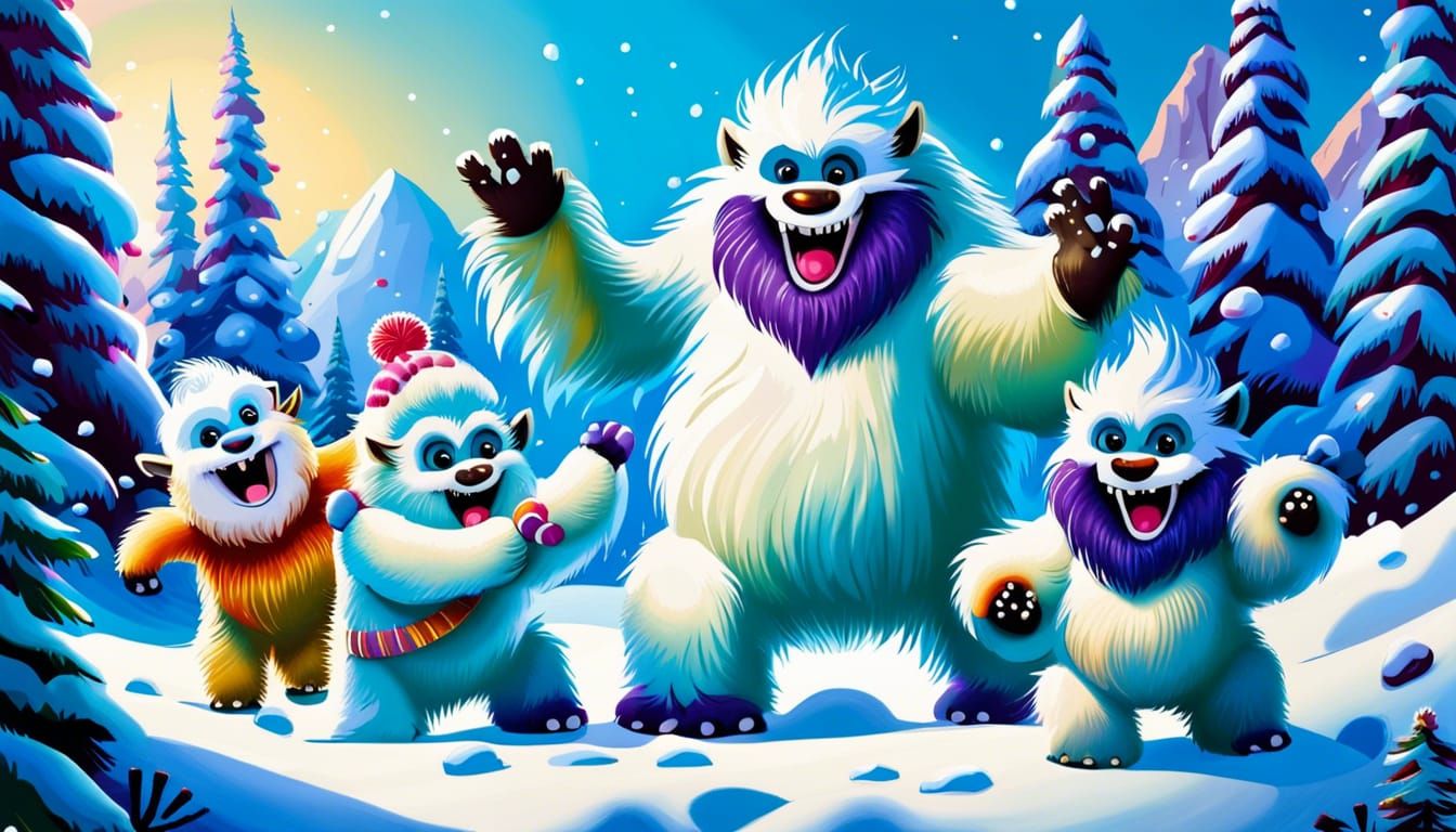 Yeti family - AI Generated Artwork - NightCafe Creator