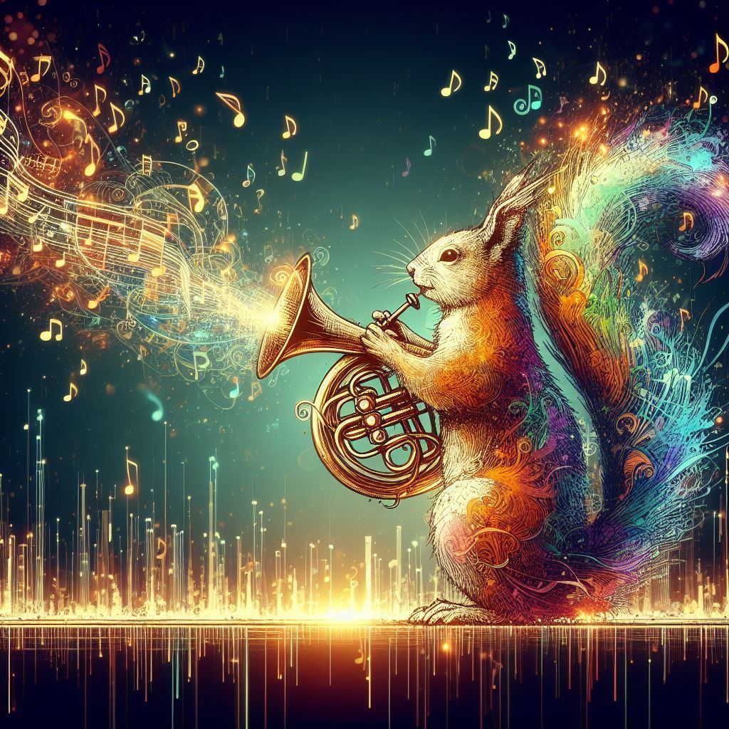Squirrel playing the French horn - AI Generated Artwork - NightCafe Creator