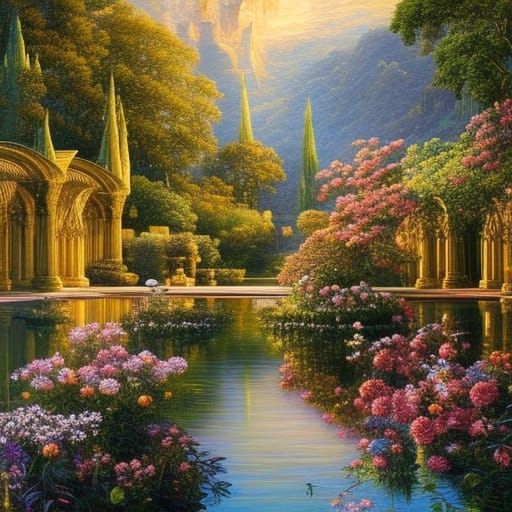 Water Garden - AI Generated Artwork - NightCafe Creator