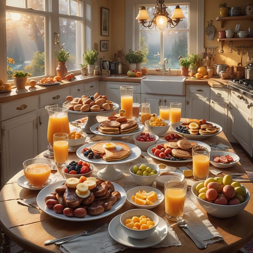 A tasty breakfast. - AI Generated Artwork - NightCafe Creator