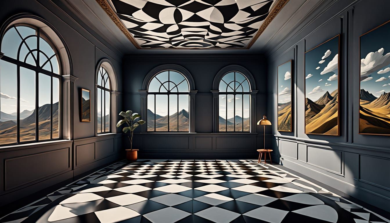 Surreal Split-Screen Portrait in Fauvist Style - AI Art