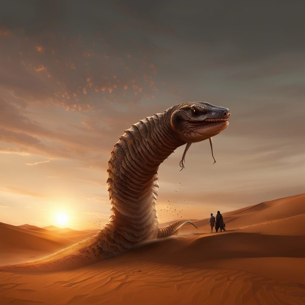 Sandworm at Sunset - AI Generated Artwork - NightCafe Creator