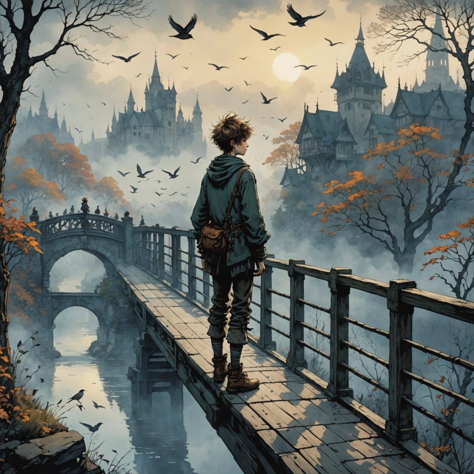 The Bird Watching Bridge - Whimsical Birds Take Flight on a ...