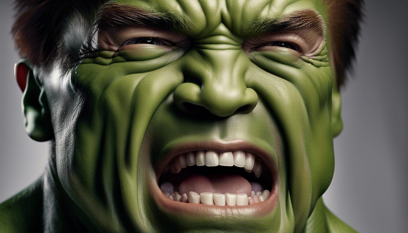 ultra realistic studio photograph portrait extreme close up of Arnold ...