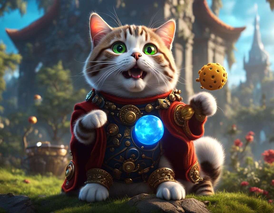 cute cat with googly eyes playing around - AI Generated Artwork ...