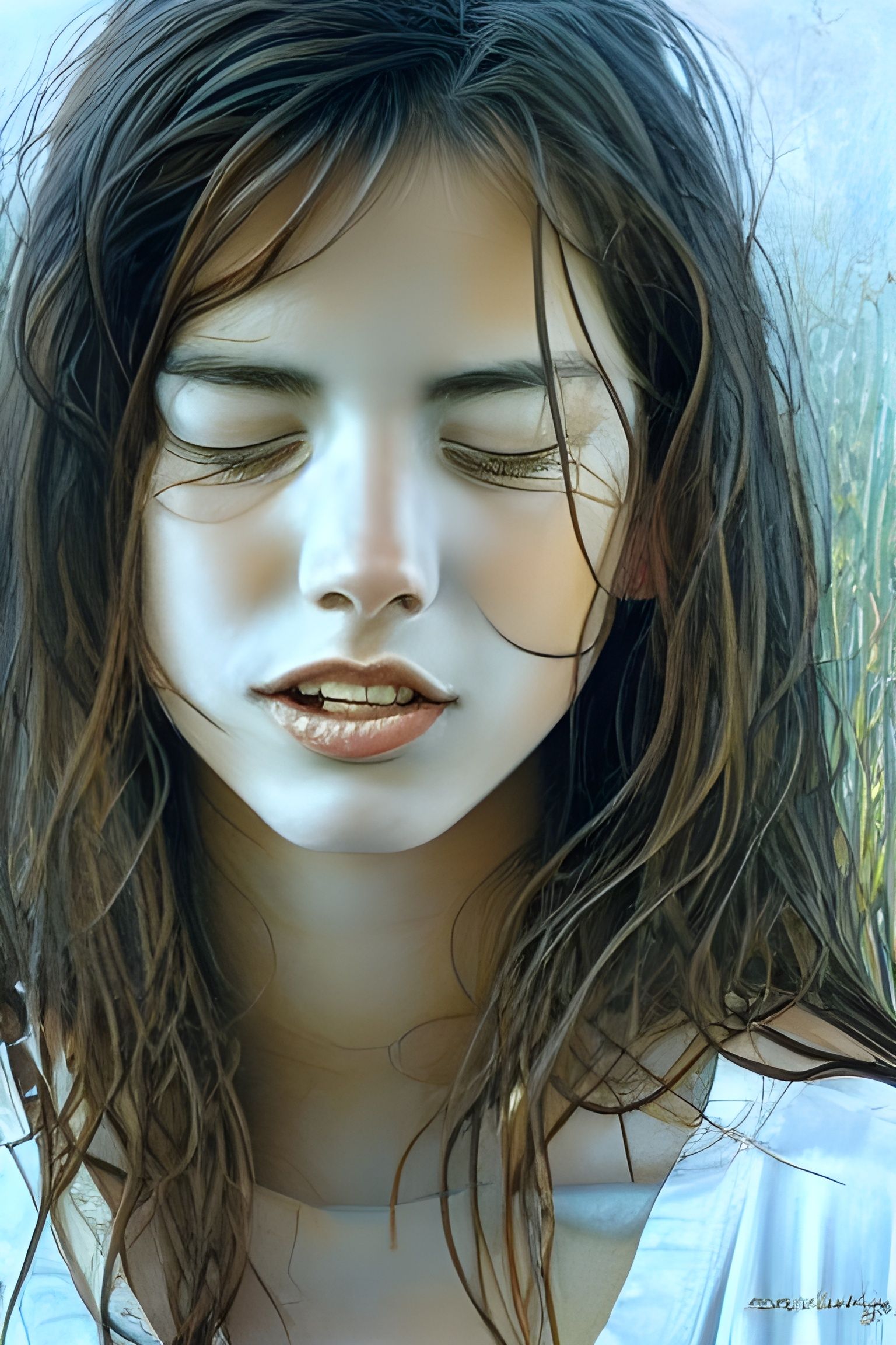 portrait of beautiful shy girl in ecstasy : r/nightcafe