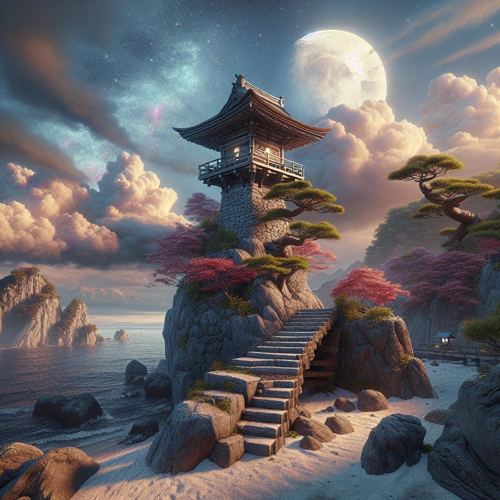 Japanese Stone Watchtower 4 - Japanese Stone Watchtower 4