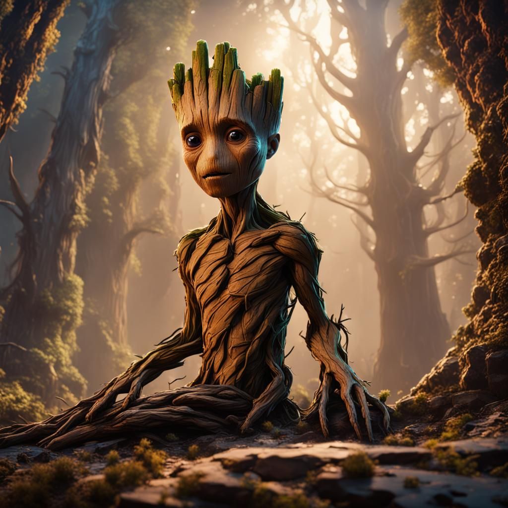 Groot waking from an eternal sleep - AI Generated Artwork - NightCafe ...