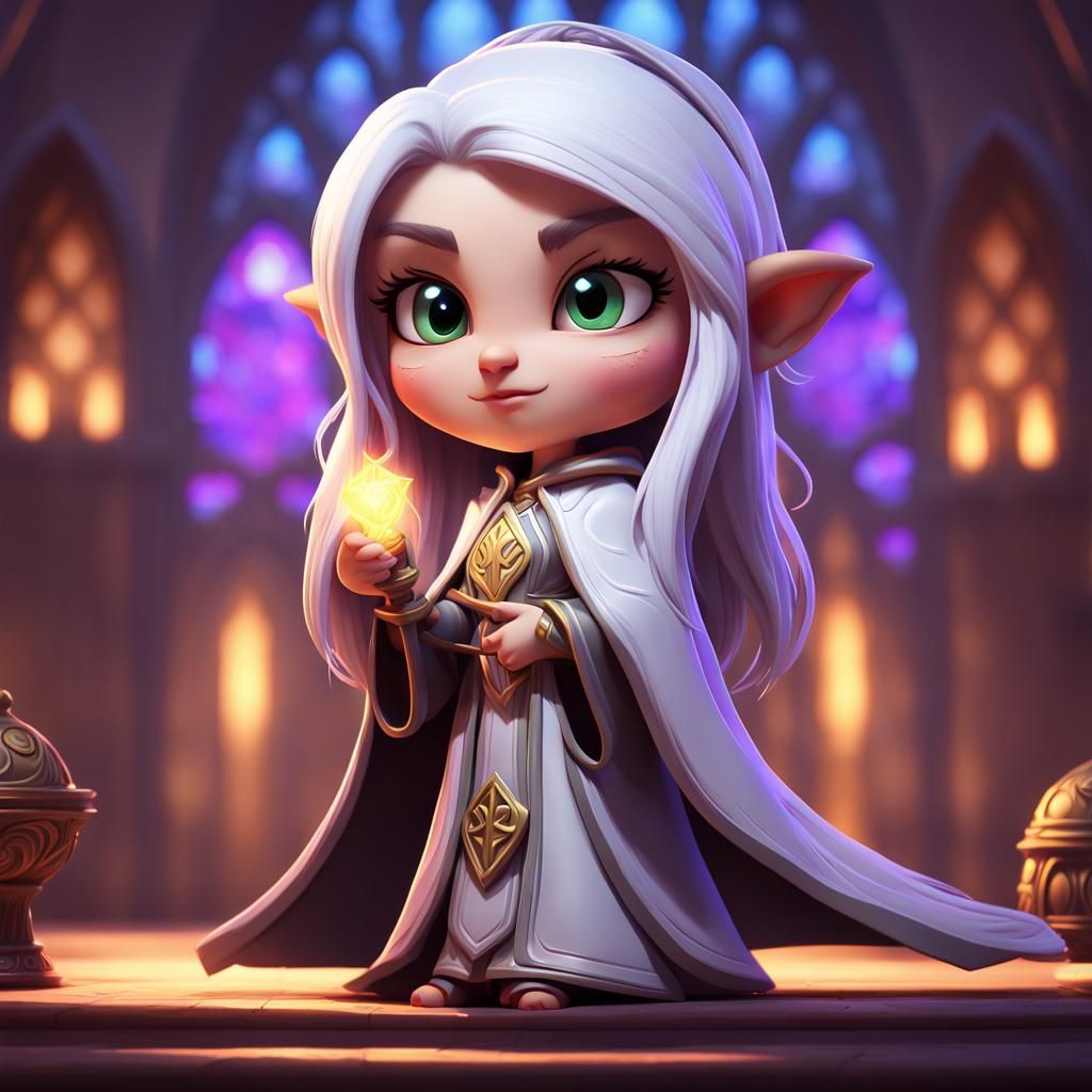 Elv Priest Chibi - AI Generated Artwork - NightCafe Creator