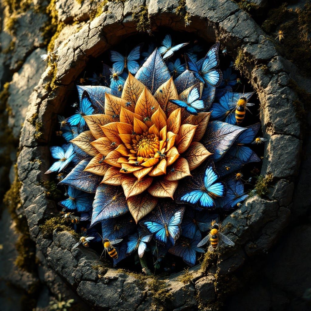 Floral Cache! - Hyper-Realistic Flower Mosaic in Vibrant Col...