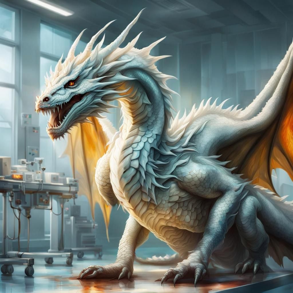 dragon in hospital - AI Generated Artwork - NightCafe Creator