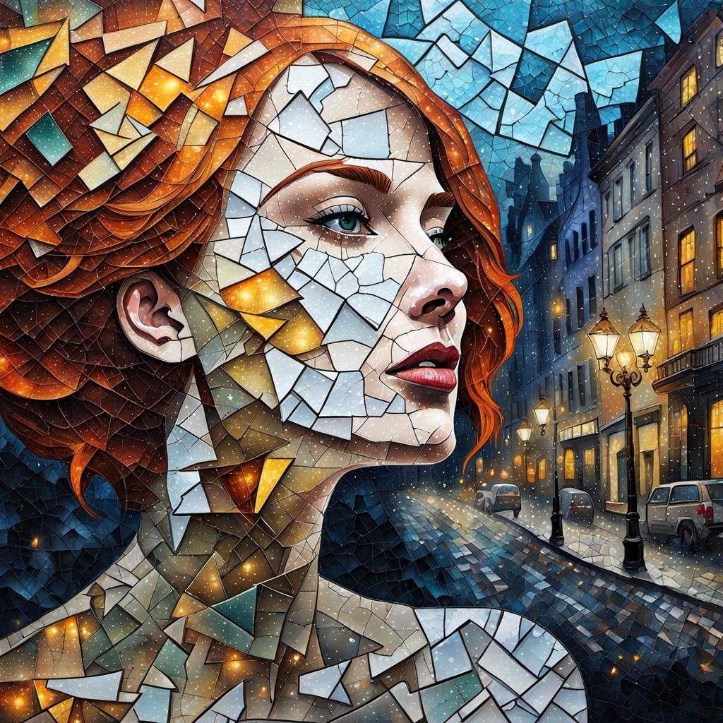 mail art, double exposure, cubism collage, abstract , jigsaw puzzle ...