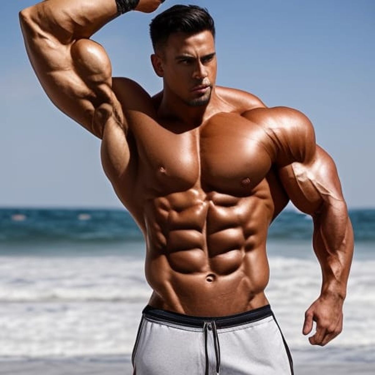 A Gigachad beachday - AI Generated Artwork - NightCafe Creator