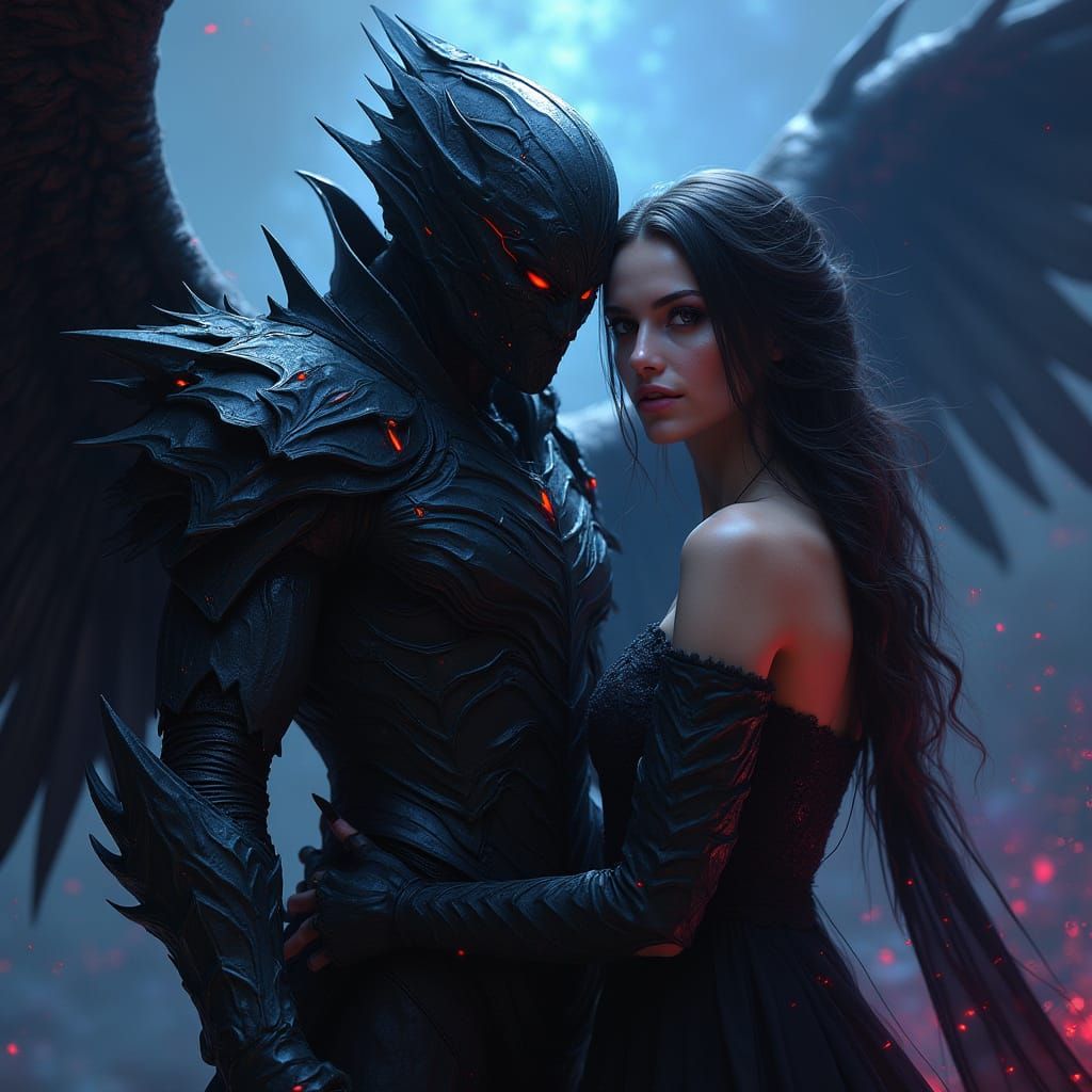 Angel of Darkness - Dark Angel Reaper in Futuristic Armor ...