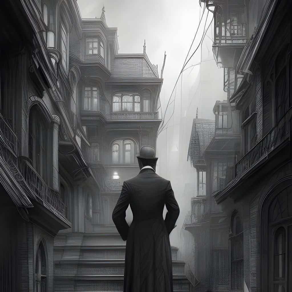 Victorian House Noir Cityscapes - AI Generated Artwork - NightCafe Creator