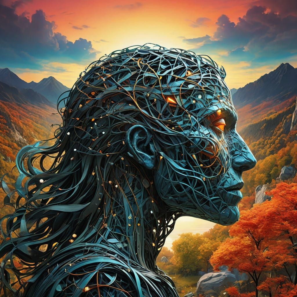 Surreal Autumn Dreamscape in Vibrant Digital Colla... - AI Art