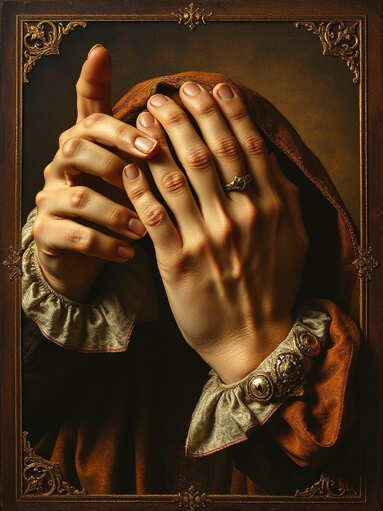 Golden Renaissance Masterpiece of Manly Hands - AI Art