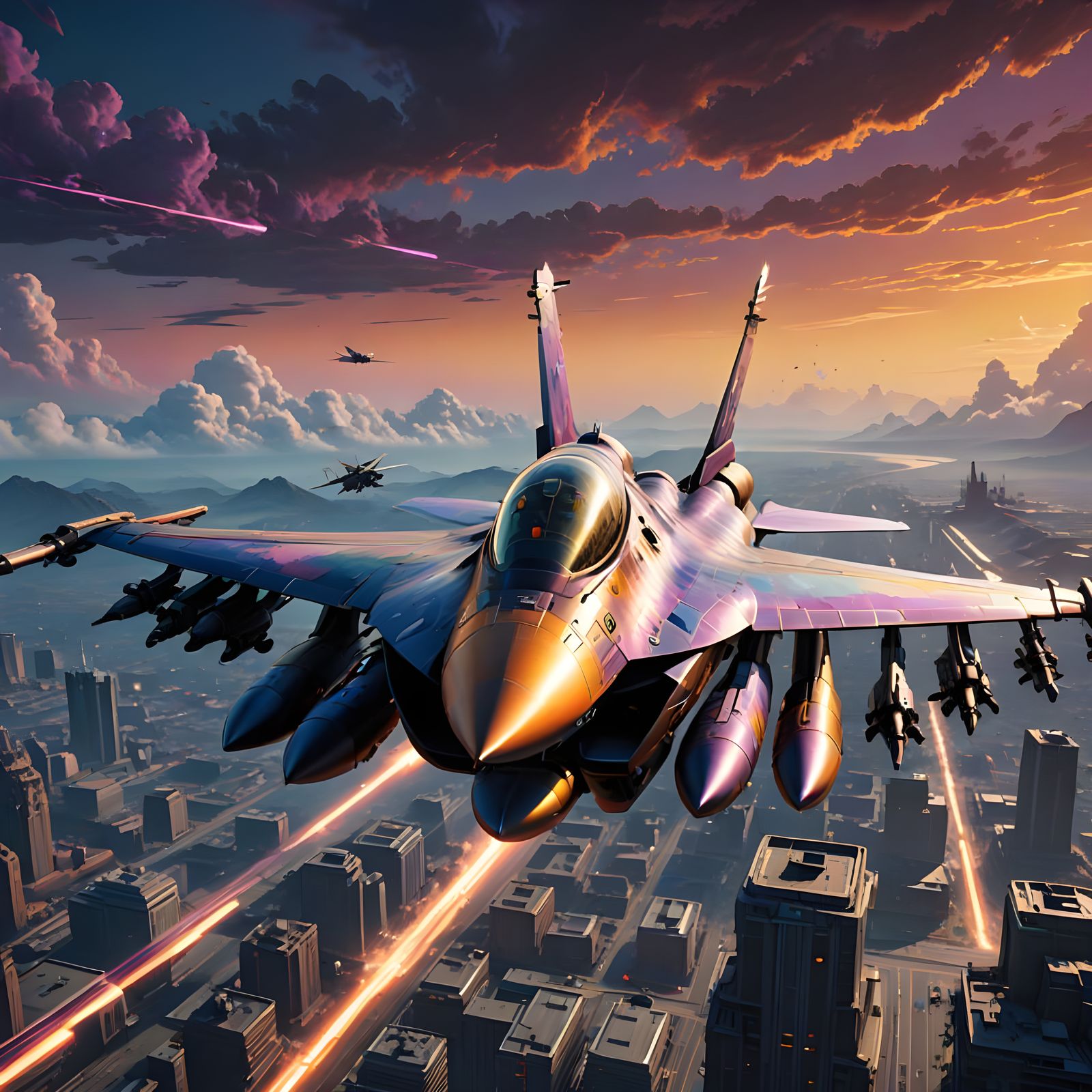 f-16 jet plane - Spectacular F-16 Jet Plane in a Fantastical...