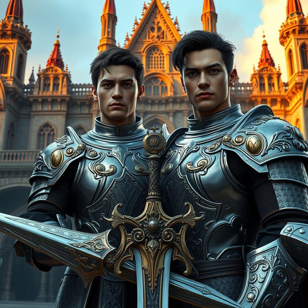 Regal Knights in Palace Glory - AI Art