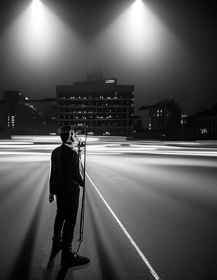 Ray Von waiting for a lift - AI Generated Artwork - NightCafe Creator