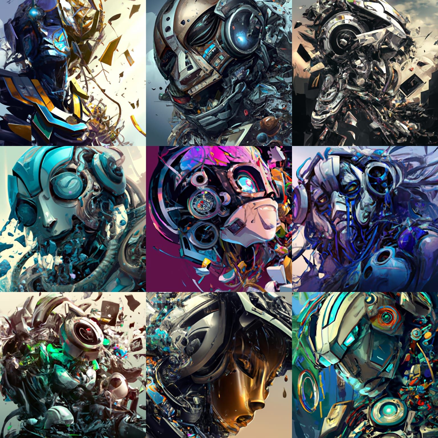 IROBOT Creepy broken robot face falling off parts falling out, head and ...