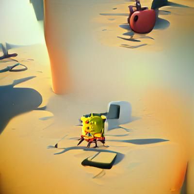 spongebob in the desert - AI Generated Artwork - NightCafe Creator