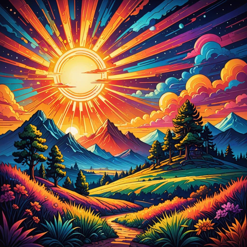 Vibrant Fauvist Masterpiece in Triadic Colors - AI Art