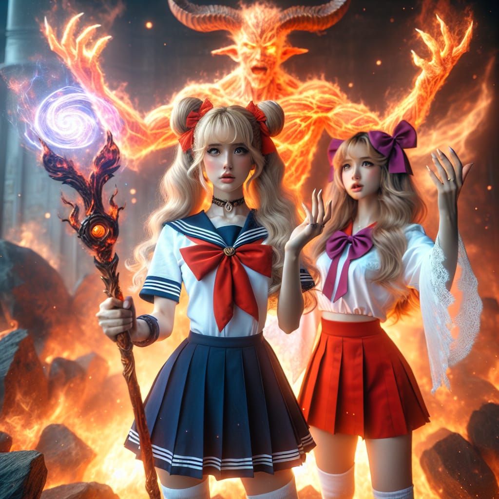 Sailor Moon. Final Fantasy. Sailor Mars summoning Ifrit. Sailor Moon ...