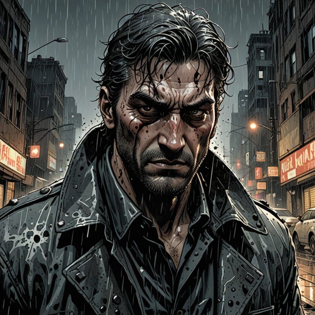 Gritty Post-Apocalyptic Hero in Painful Strike - AI Art