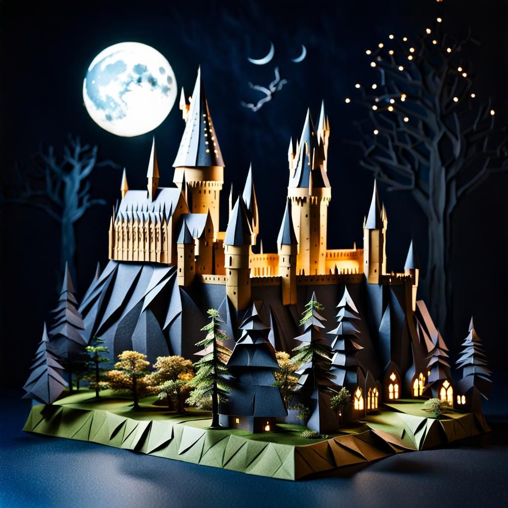Papercraft Hogwarts - AI Generated Artwork - NightCafe Creator