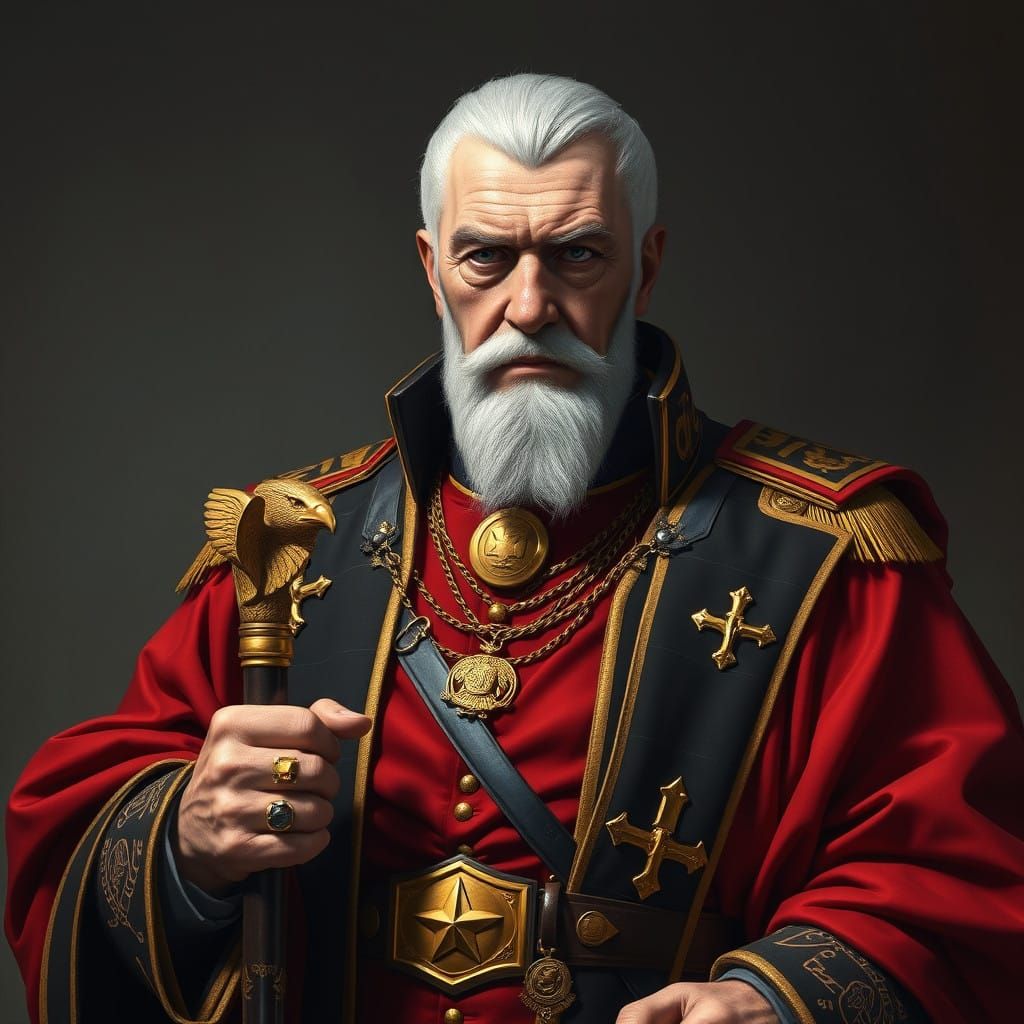 Aged Imperial Commander with Majestic Presence - AI Art