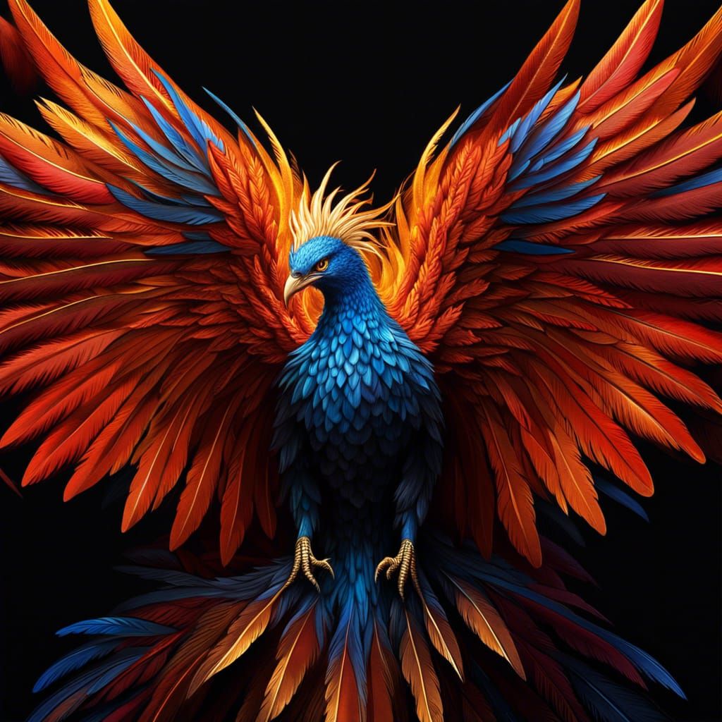 Blue phoenix - AI Generated Artwork - NightCafe Creator