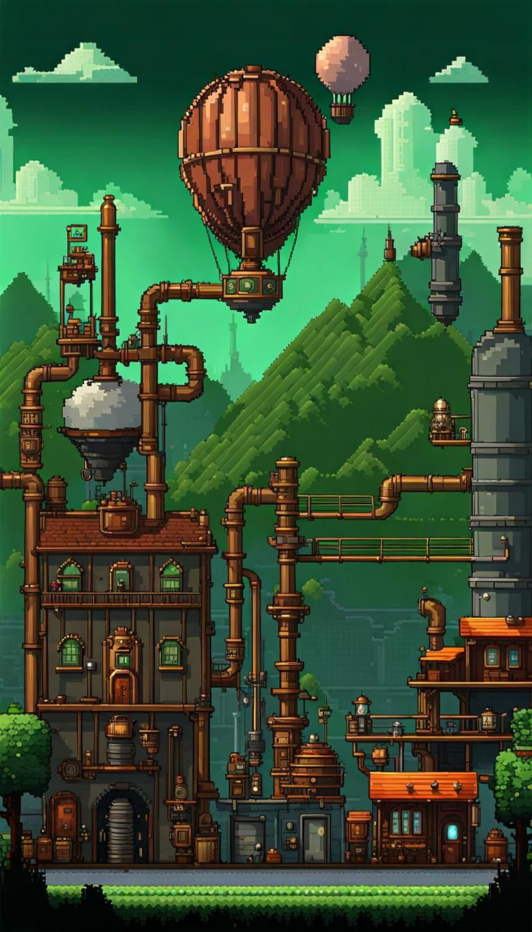 Steampunk refinery - AI Generated Artwork - NightCafe Creator